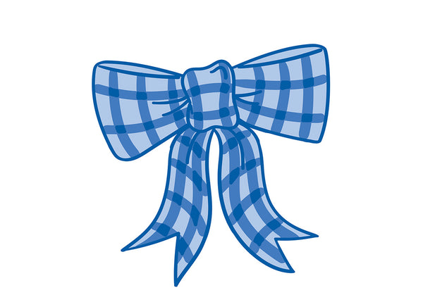Blue Gingham Bow Big Attachment - Coton Colors Company