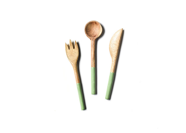 Sage Fundamental Wood Appetizer Utensils Set - Coton Colors Company
