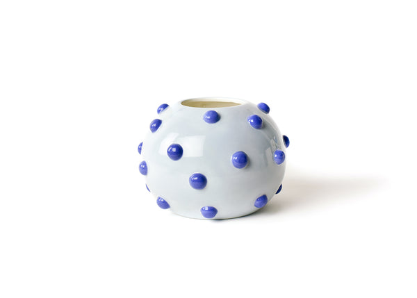 Iris Blue Large Round Vase with Decorative Knobs - Coton Colors Company